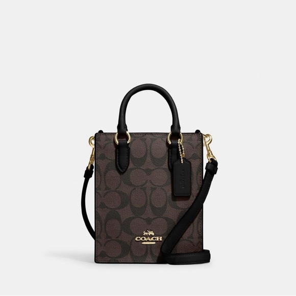 Coach | Bags | Coach Brown Black Mini Tote Bag | Poshmark